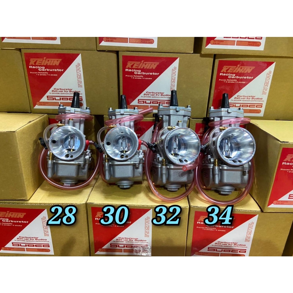 คาร์บูเคเหลี่ยมแท้คว้าน Keihin(เคฮิน) PWK 28 30 32 34 mm. ลูกเร่งชุบไม่ ...