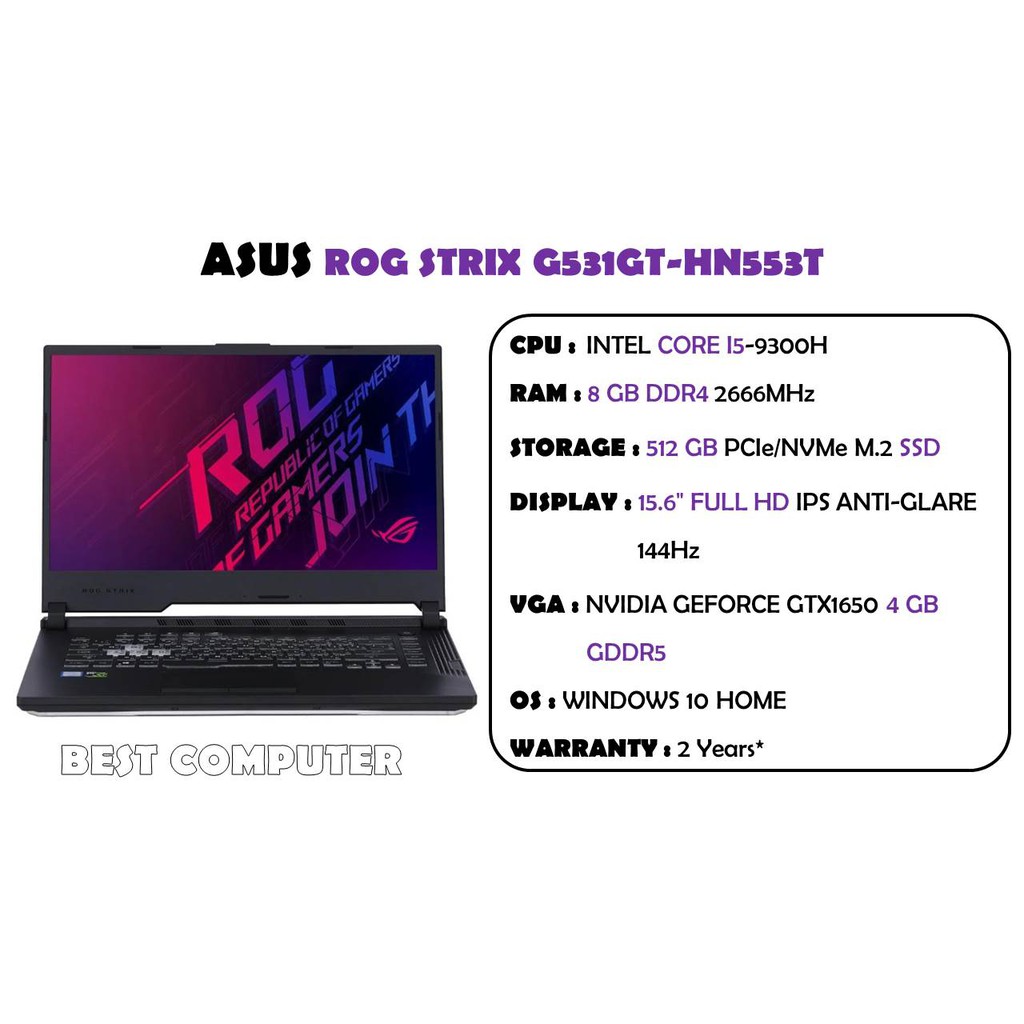 ASUS ROG STRIX G531GT-HN553T | Shopee Thailand