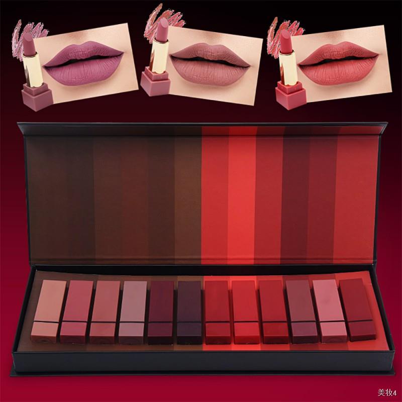 12pcs/set brand Lipstick set lip kit matte Waterproof Nutritious Velvet ...