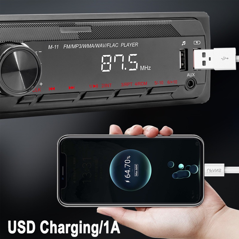 Car Radio Audio 1din Bluetooth Stereo MP3 Player FM Receiver 60Wx4 With ...