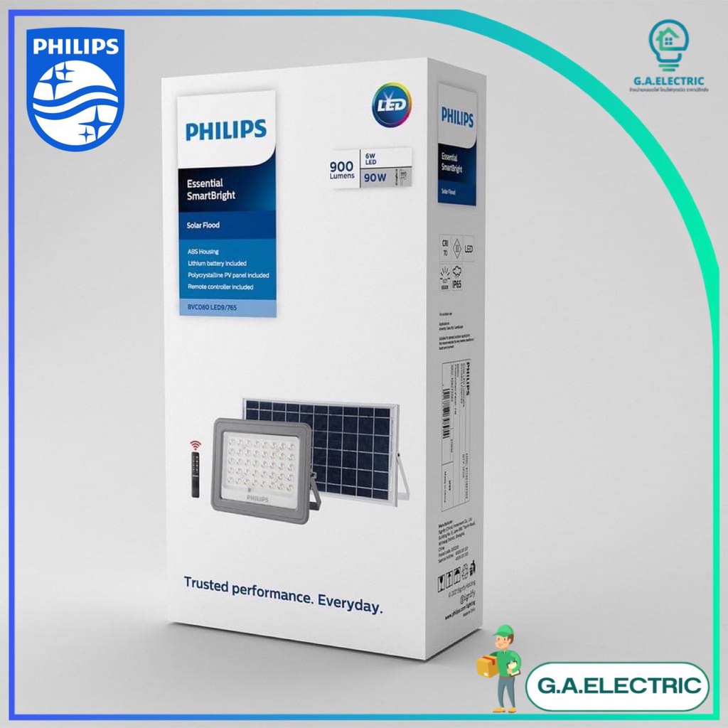 Philips โคมไฟฟลัดไลท์ ฟิลิปส์โซล่าเซลล์ Essential SmartBright Solar ...