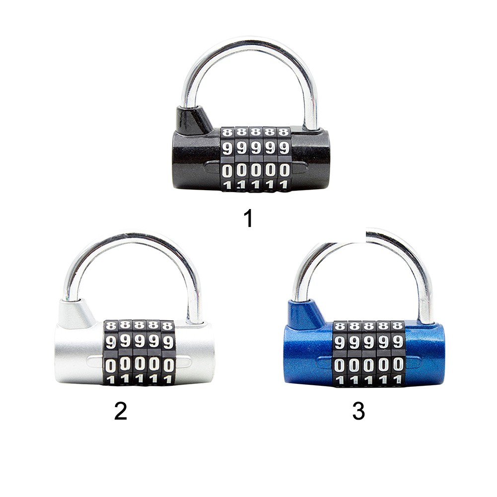 Travel Security U-Shaped Password Gym Padlock Coded Lock Club 5 Dial ...