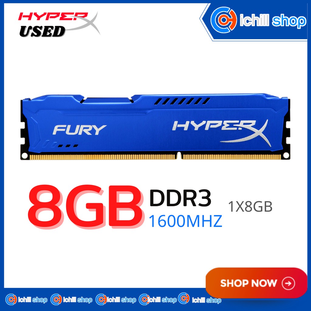 RAM (แรม) KINGSTON HYPER X FURY DDR3 8GB 1600MHZ NO BOX P11332 | Shopee ...