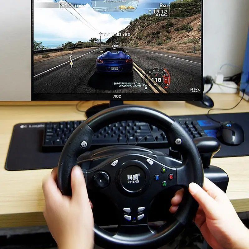 เกมแข่งรถคอมพิวเตอร์พวงมาลัยจำลองการขับรถทีวีps4ที่รองแก้วpcยุโรป