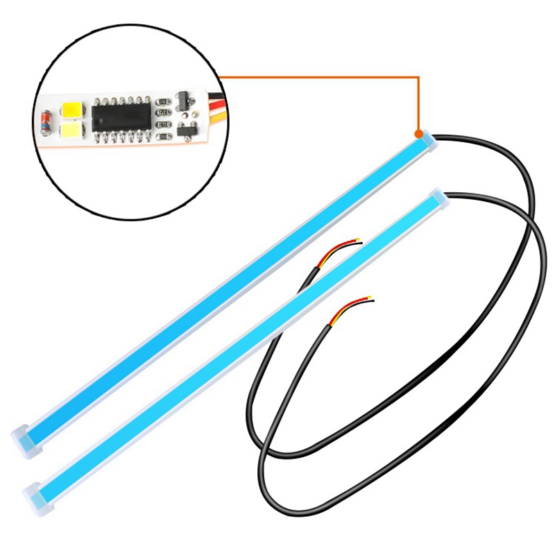 2Pcs DRL 60cm Daytime Running Light 12V Flexible Soft Tube Guide with ...