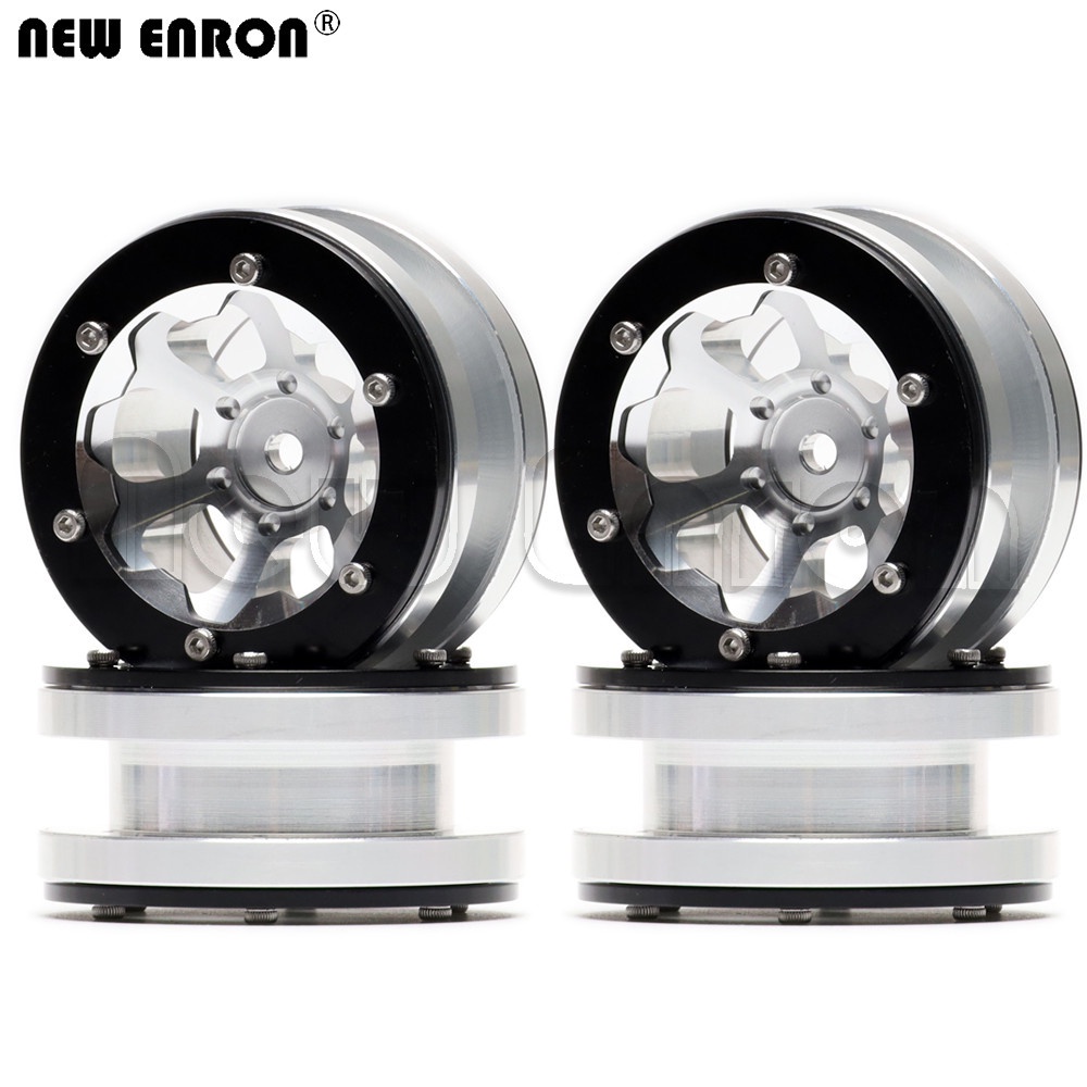 4Pc 1.9 inch Alloy Beadlock 6-Spoke RC Hub Wheel Rim For Car D90 D110 ...