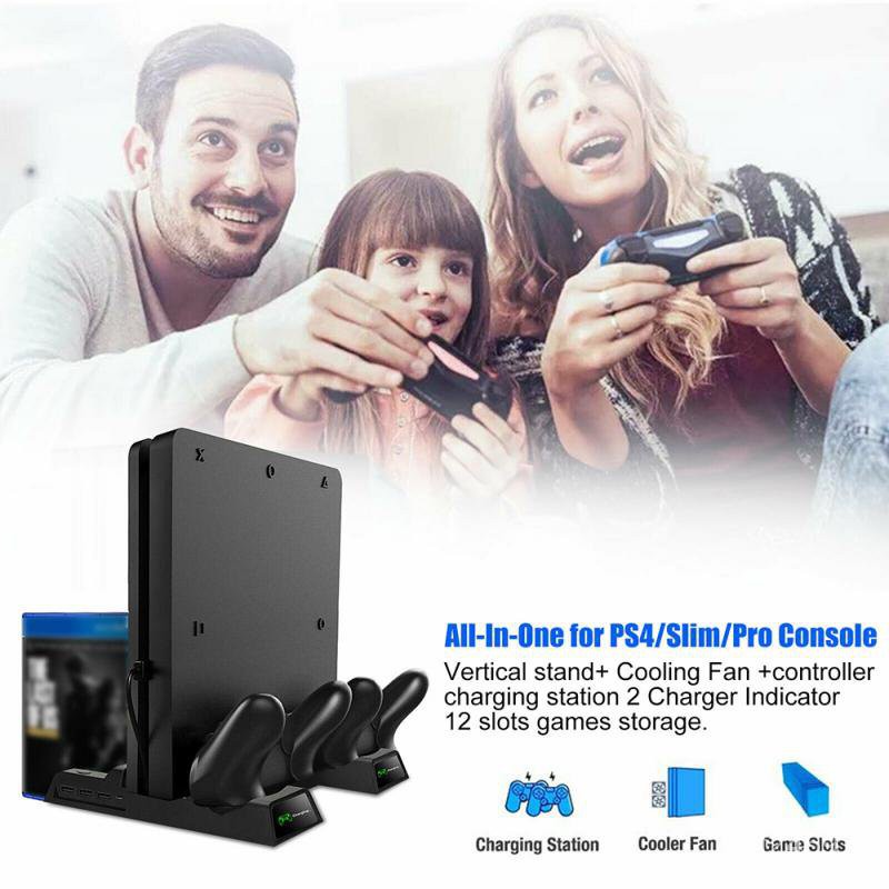 PS4 Slim Cooling Fan Console Cooler Smart 3 Fans System for Playstation ...