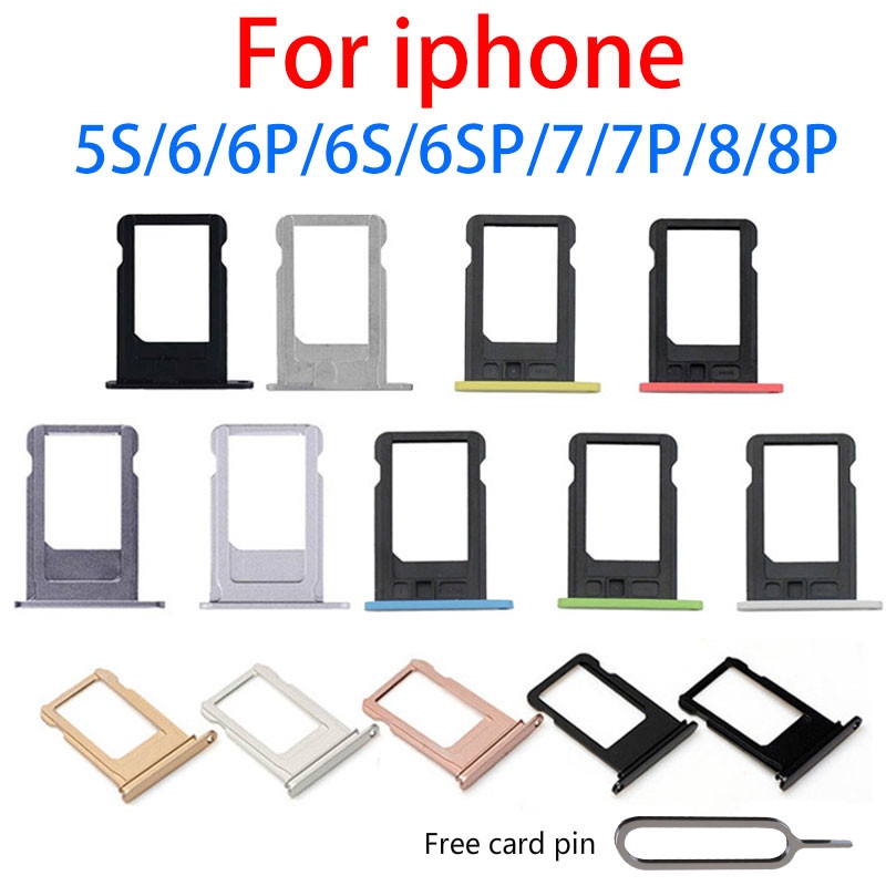 2pcs/lot SIM Card Tray For iphone 5s 6 6s 6Plus 6s Plus 7 7P 8 8 Plus ...