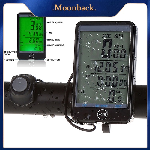 Moon_MTB Bike Bicycle Cycling Computer Odometer LCD Backlight Dispaly ...