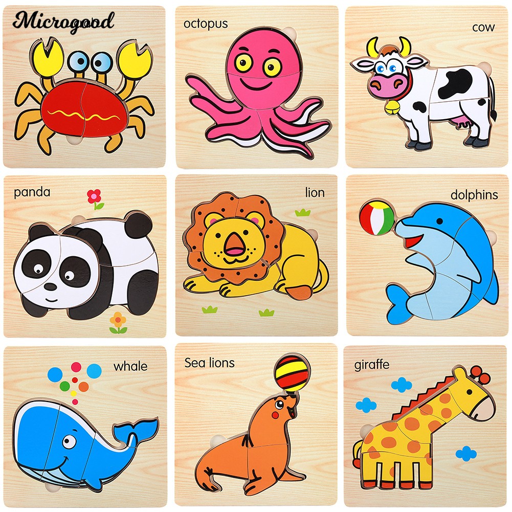 Wooden 3D Tiger Fish Marine Animal Jigsaw Puzzles Board Educational ...