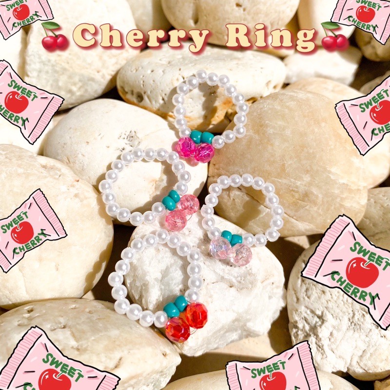 Sisters Thing Studio Crystal Cherry Ring แหวนลูกปัดคริสตัลเชอร์รี่ - sistersthingstudio - ThaiPick