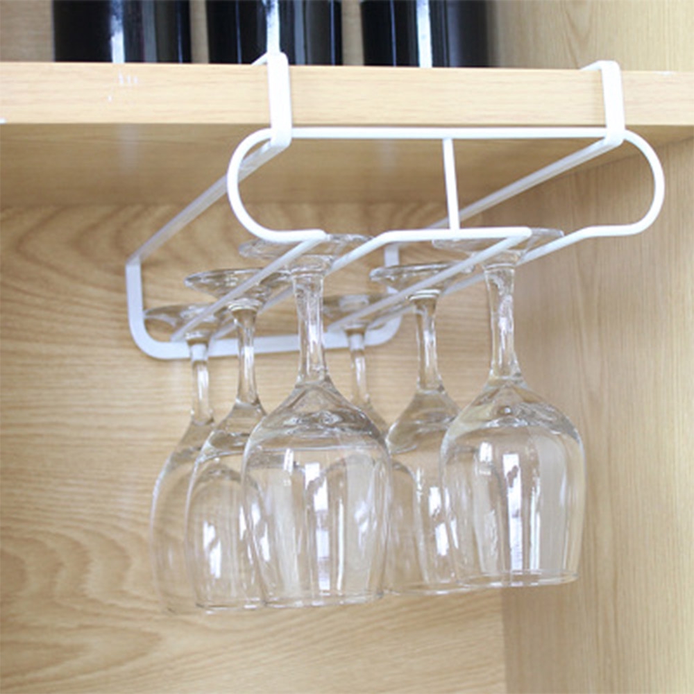 Under Cabinet Wine Glass Rack Kitchen Storage Tool DnJt | Shopee Thailand