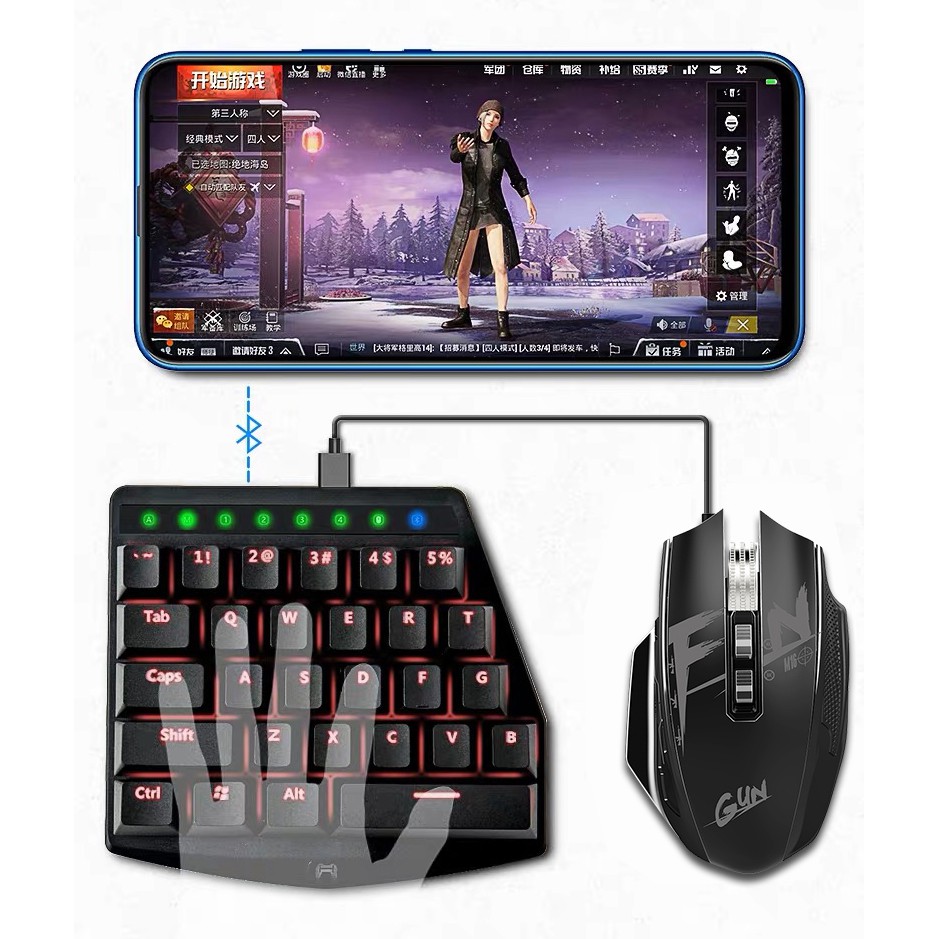 Handjoy K3 Handjoy Bluetooth Gaming Keyboard for Mobile คีย์บอร์ดสำหรับเล่นเกมมือถือ IOS ANDROID ...