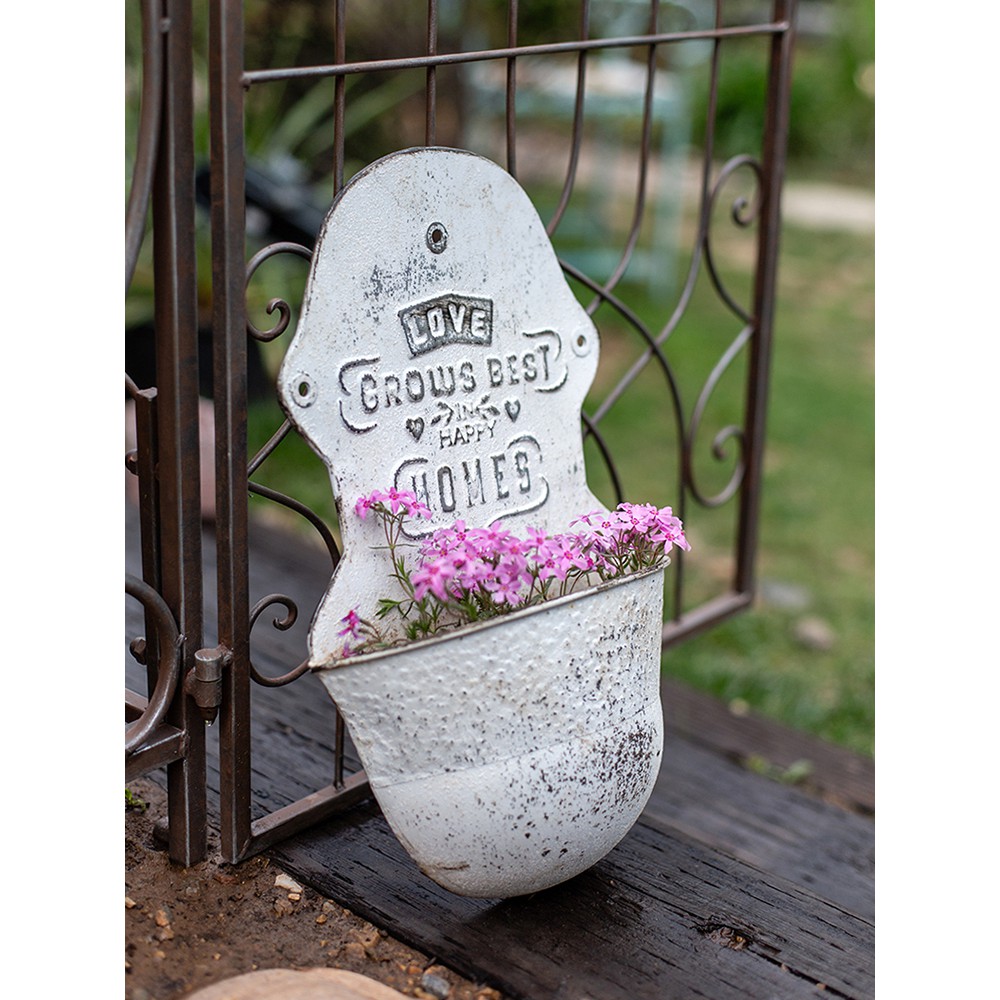 tin hanging bucket hanging pot flower bucket flower pot retro wall ...