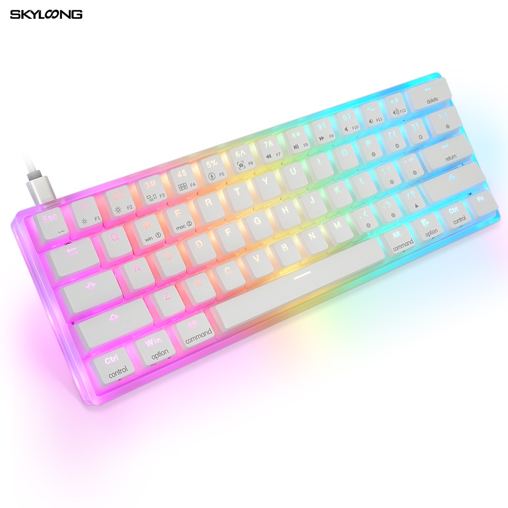 [SKYLOONG] Transparent bottom shell RGB mechanical keyboard V2-GK61 ...