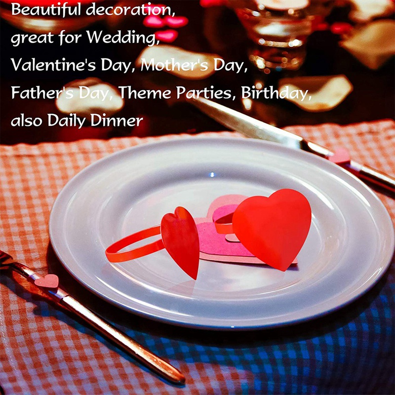 กระเป๋าใส่ผ้าเช็ดปากสีแดงสําหรับวันวาเลนไทน์งานแต่งงาน 8 ชิ้น ...