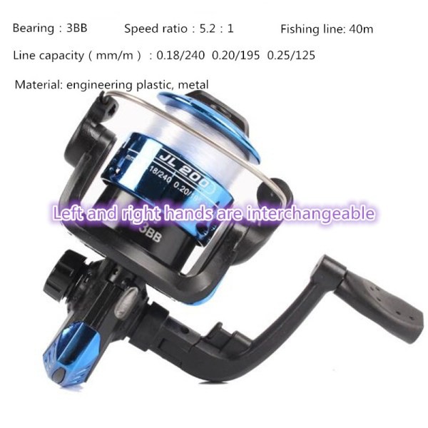 3 Axis 5.2 Left Right Hand Swap High Speed Fishing Reel with 40M ...