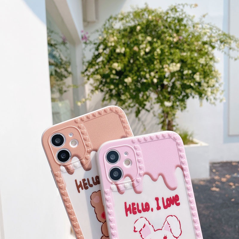 Cream Cake Bear Rabbit Casing for Iphone 13 12 11 Pro Max 6 6s 7 8plus ...