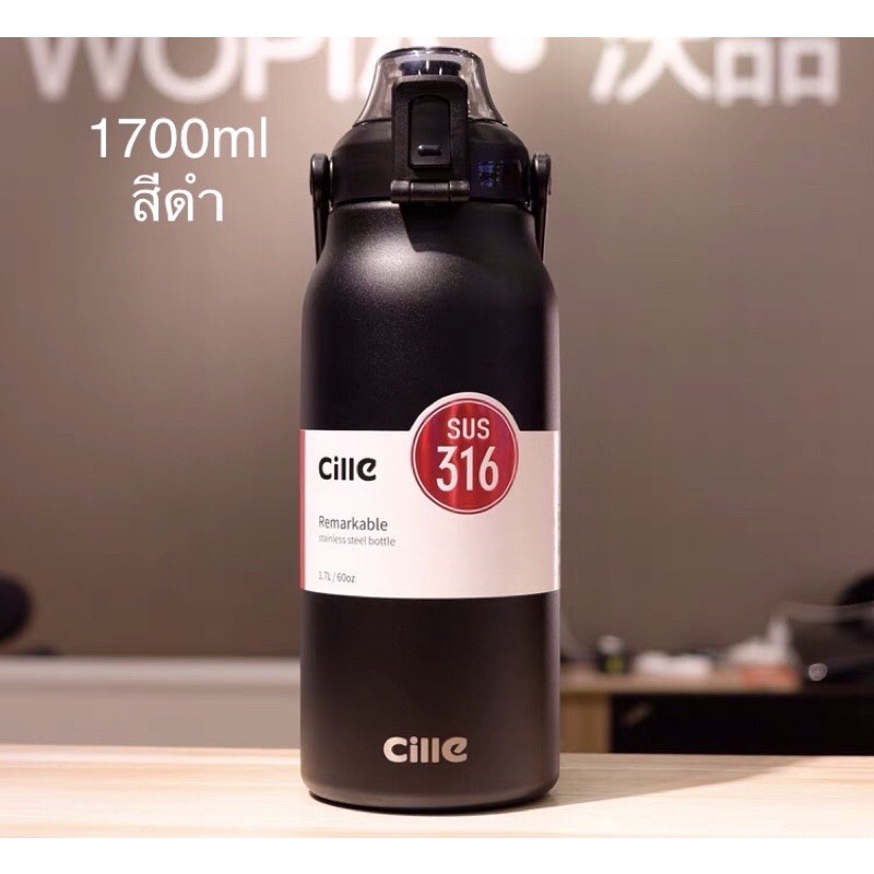 กระติกน้ำ ขวดนำ้ 1.7L .1.3L แท้งค์เก็บอุณหภูมิ สแตนเลส316กระติกน้ำเก็บความร้อน ขวดน้ำเดินทาง ...