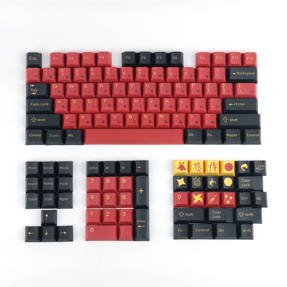 Red Samurai PBT Keycaps Sublimation Keycap Mechanical Keyboard ...