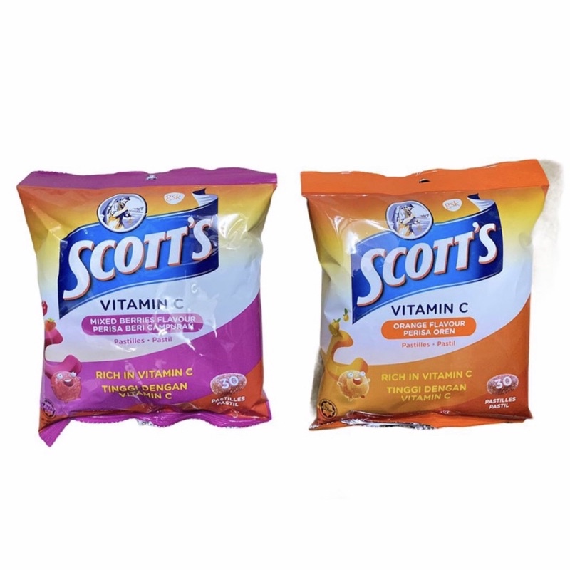 สก็อต เยลลี่วิตามินซี สำหรับเด็ก Scott’s Vitamin C🧡 Pastilles Orange ...