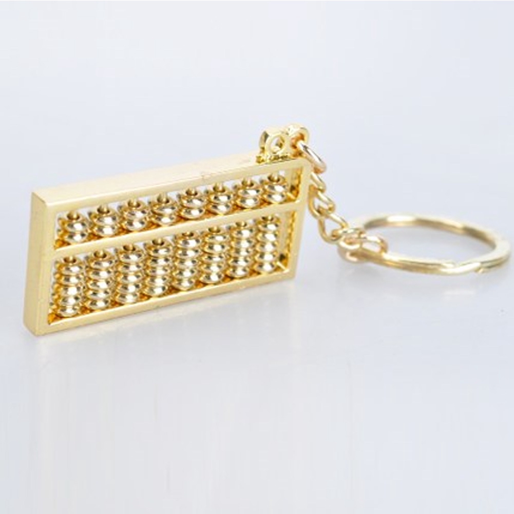 Keychain 9 Rows Gold Abacus Chinese Style Key Ring Novelty Pendant ...