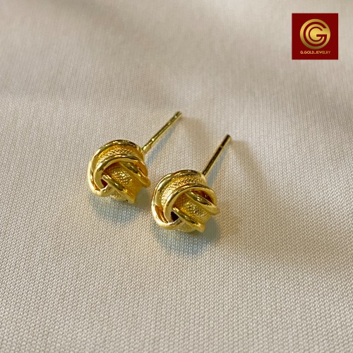 GGOLD ต่างหูทอง96.5แท้ 1.9 ก. ลายตะกร้อขอบคู่ ลายตะกร้อขอบคู่-ลงยา( ฟรี ...