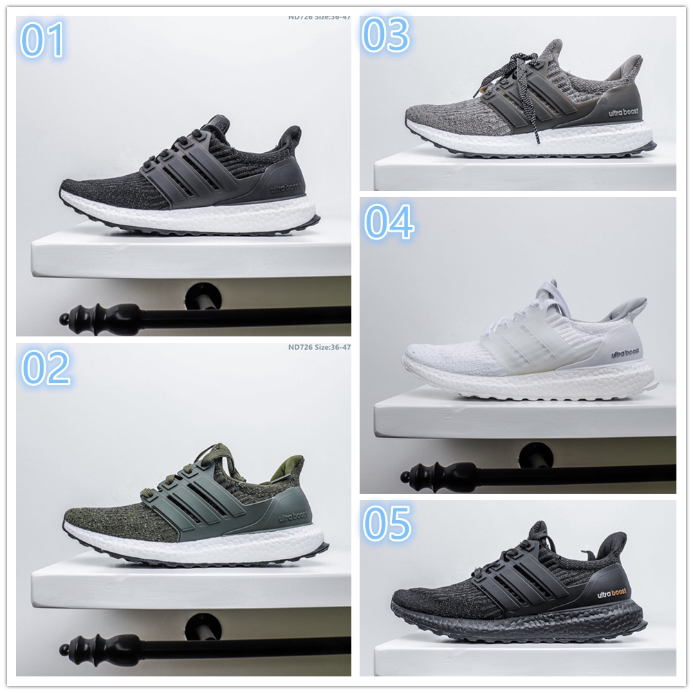 สต็อกพร้อม Adidas Boost อัลตร้า จำกัด ทอข้าวโพดคั่ว outsole ระบายอากาศ ...