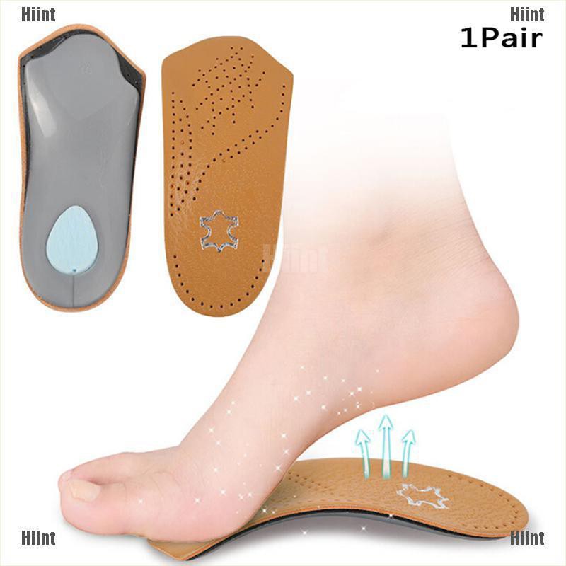 (Hiint) 1Pair 3/4 Length Leather Orthotic Heel Arch Support Pads Half ...