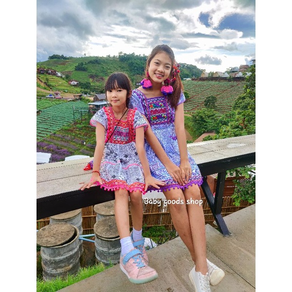 ลิ้งที่6 ชุดสาวดอยเดรสเกาหลีผ้าฝ้ายน่ารักงานปักแต่งกระเป๋า2ข้าง - baby ...