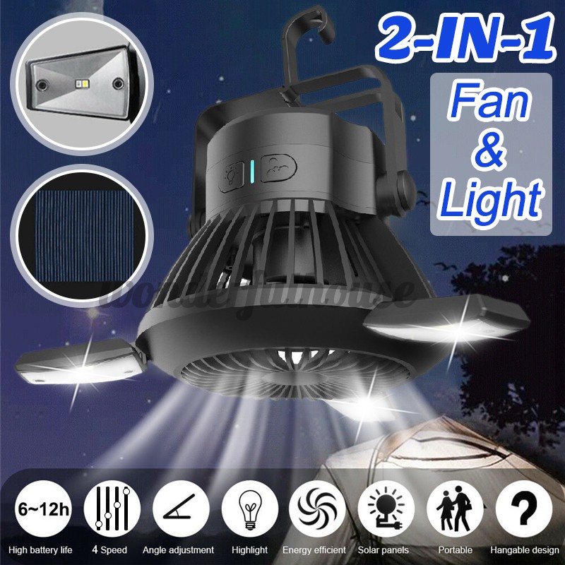 Solar LED Garage Light Bulb Deformable Ceiling Light Fan Shop Workshop ...