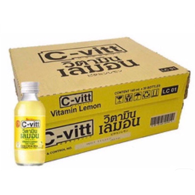 C-vitt ซีวิท เครื่องดื่มวิตามิน รส เลมอล ขนาด 140ml/ขวด ลังละ30ขวด C ...