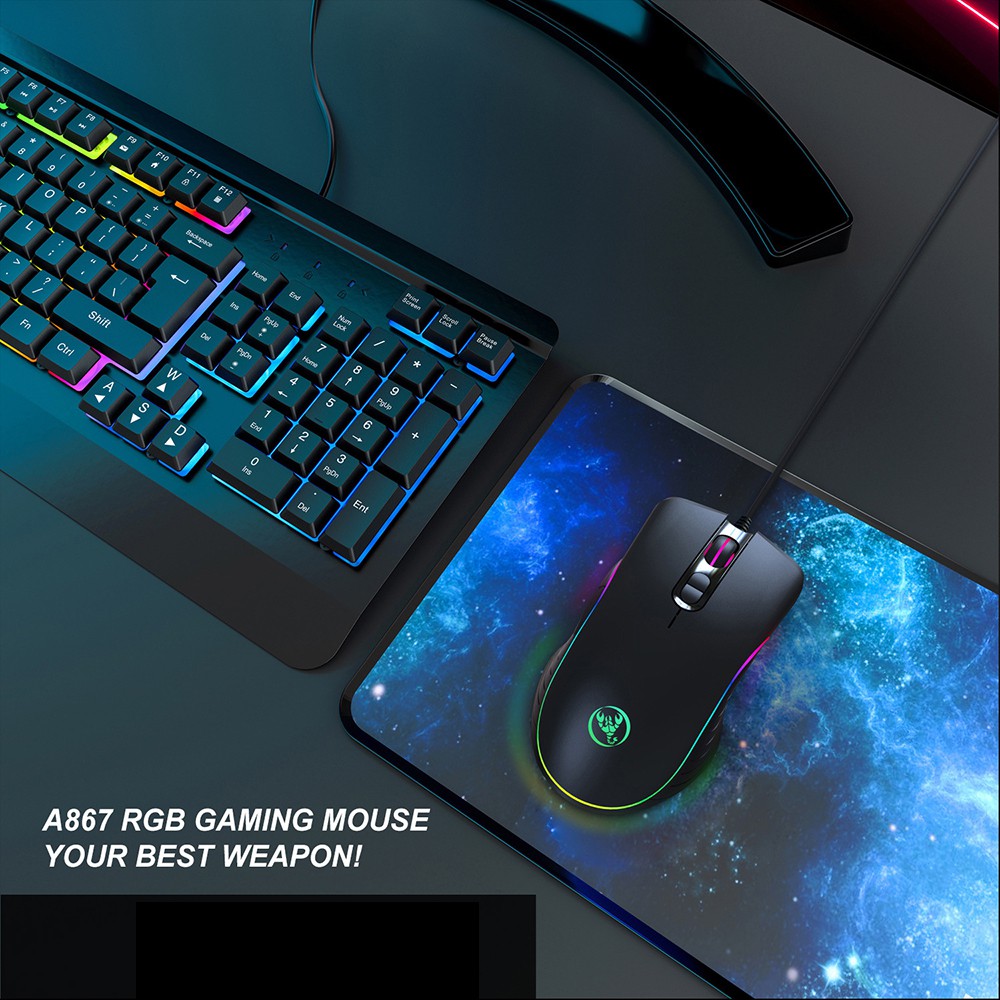 HXSJ brand luminous gaming mouse gaming wired mouse four gears ...