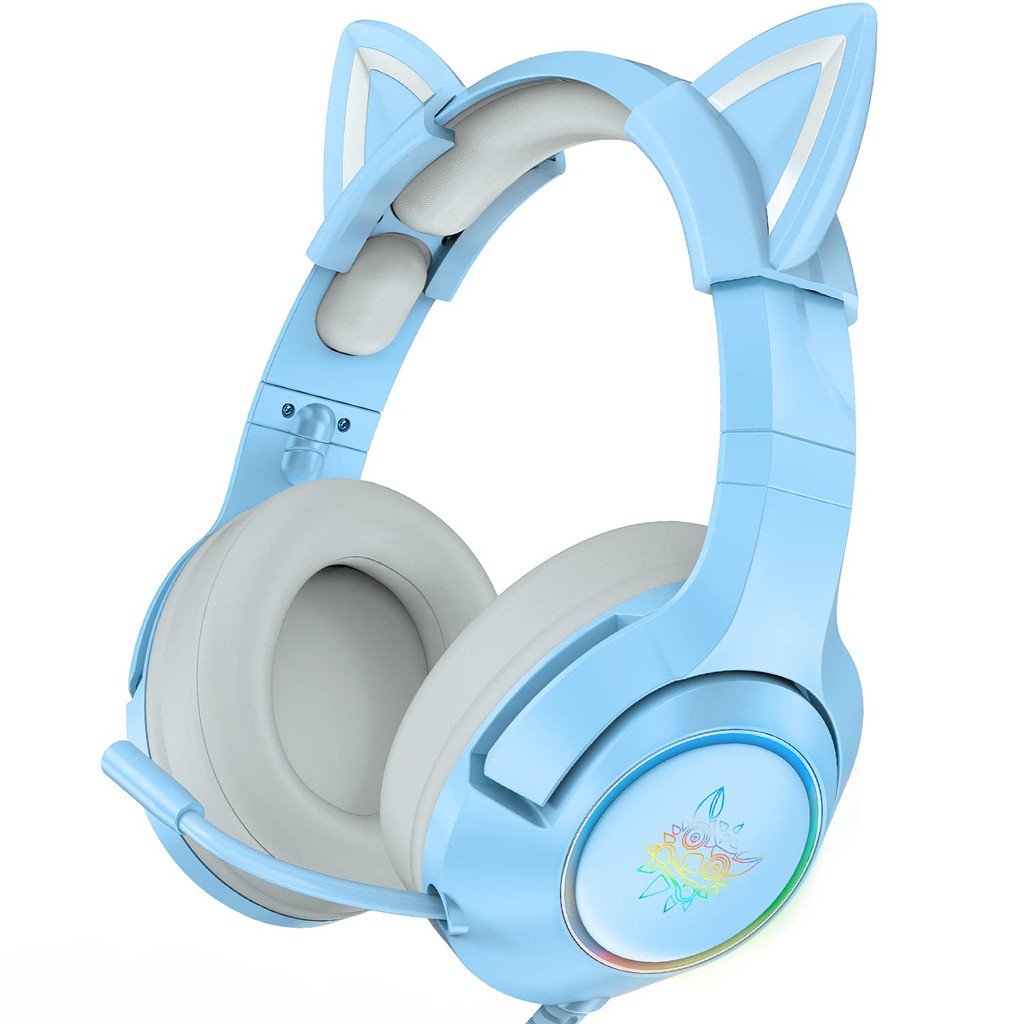 ONIKUMA K9 Blue Gaming Headset พร้อมหูแมวแบบถอดได้ สำหรับ PS5, PS4 ...