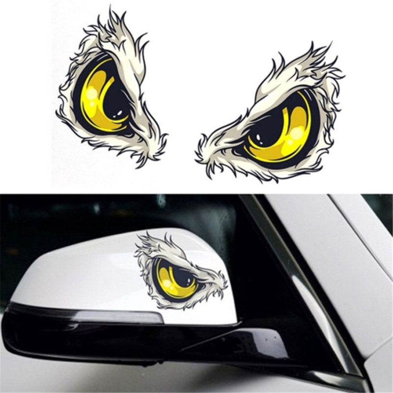 3D Stereo Reflective Cat Eyes Car Stickers Car Side Fender Sticker ...