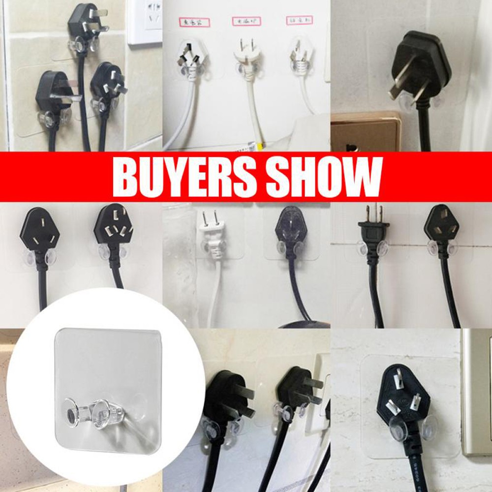 2/5PCS Transparent Home & Living Wall Powerful Adhesive Cable Power ...