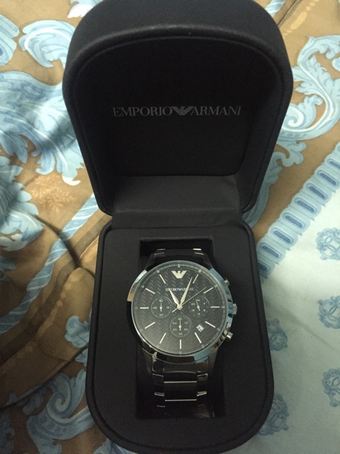 นาฬิกา มือสอง Emporio Armani AR2486 with Black Chronograph Display ...