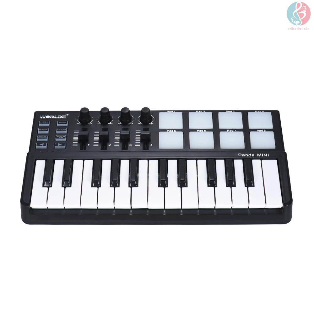Worlde Panda Mini 25-Key Ultra-Portable Usb Midi อุปกรณ์ควบคุมแป้นพิมพ์ ...