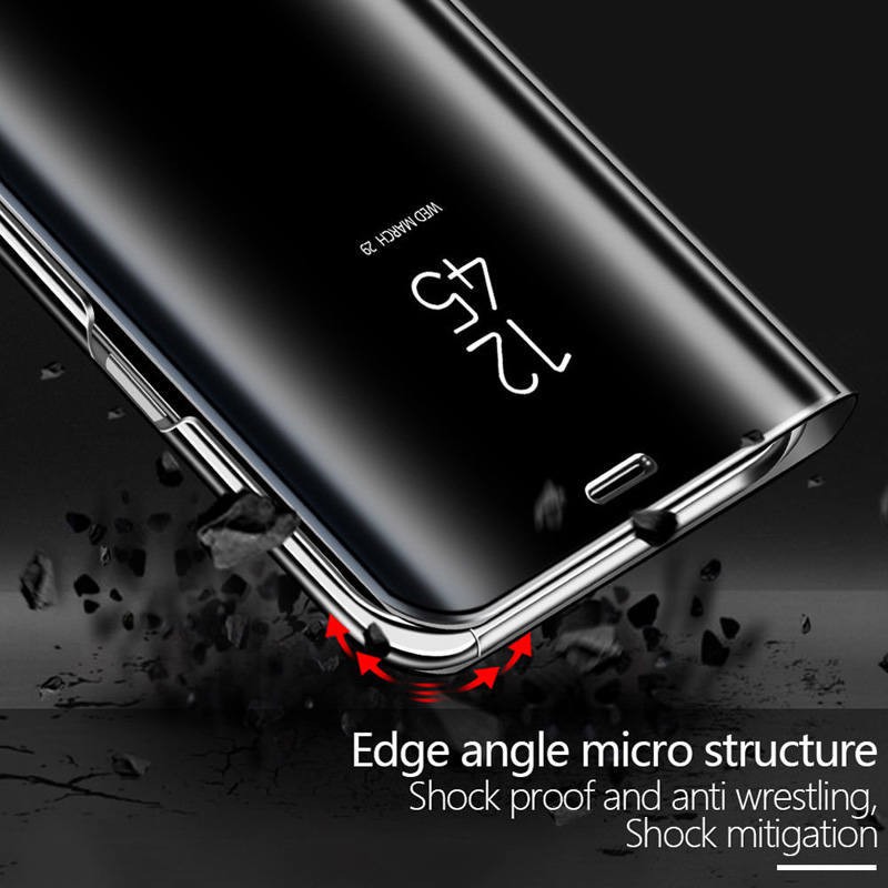 กรณี OPPO Reno4 Pro 5G Plating mirror Leather Flip Case Back Cover ปลอก ...