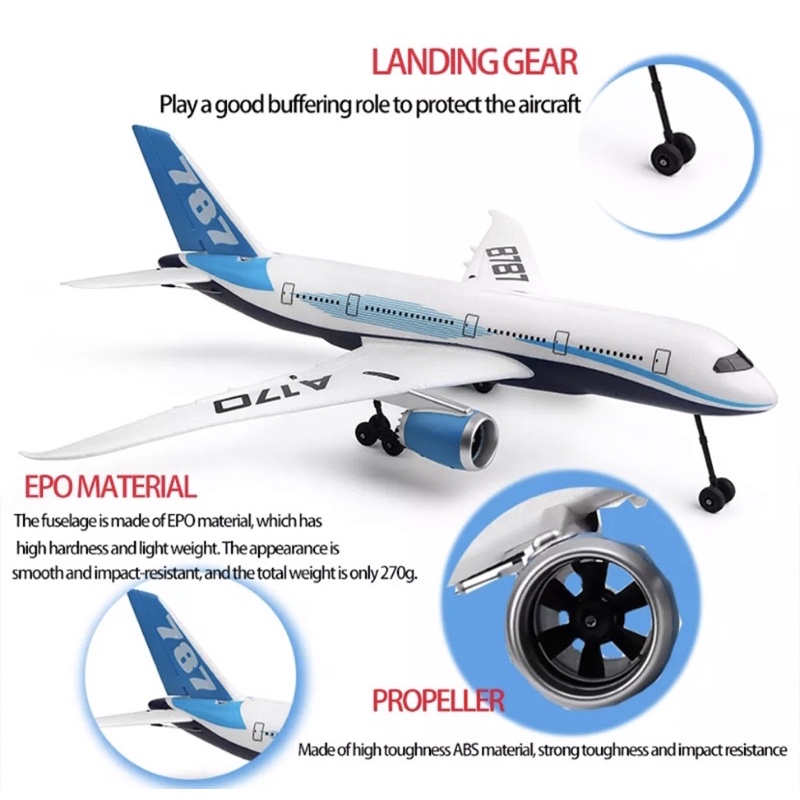 เครื่องบินบังคับวิทยุWLtoys Boeing787-8 Dreamliner 2EDF 6G มอเตอร์บัตร ...