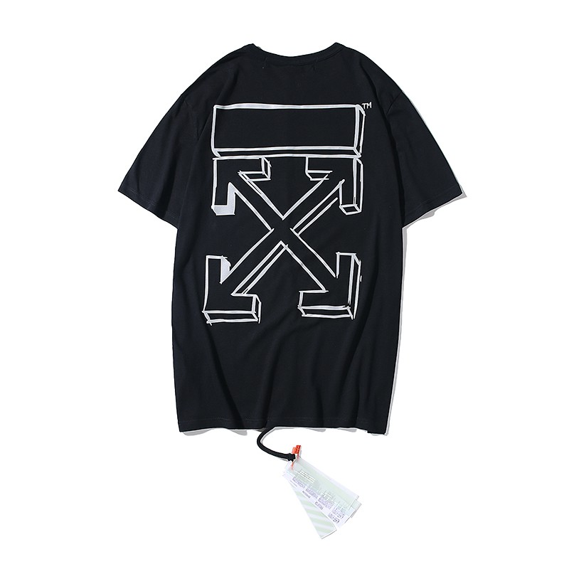 Sportlife Off White Anti-light Strip 3d Arrow เสื้อยืดลําลองแขนสั้น ...