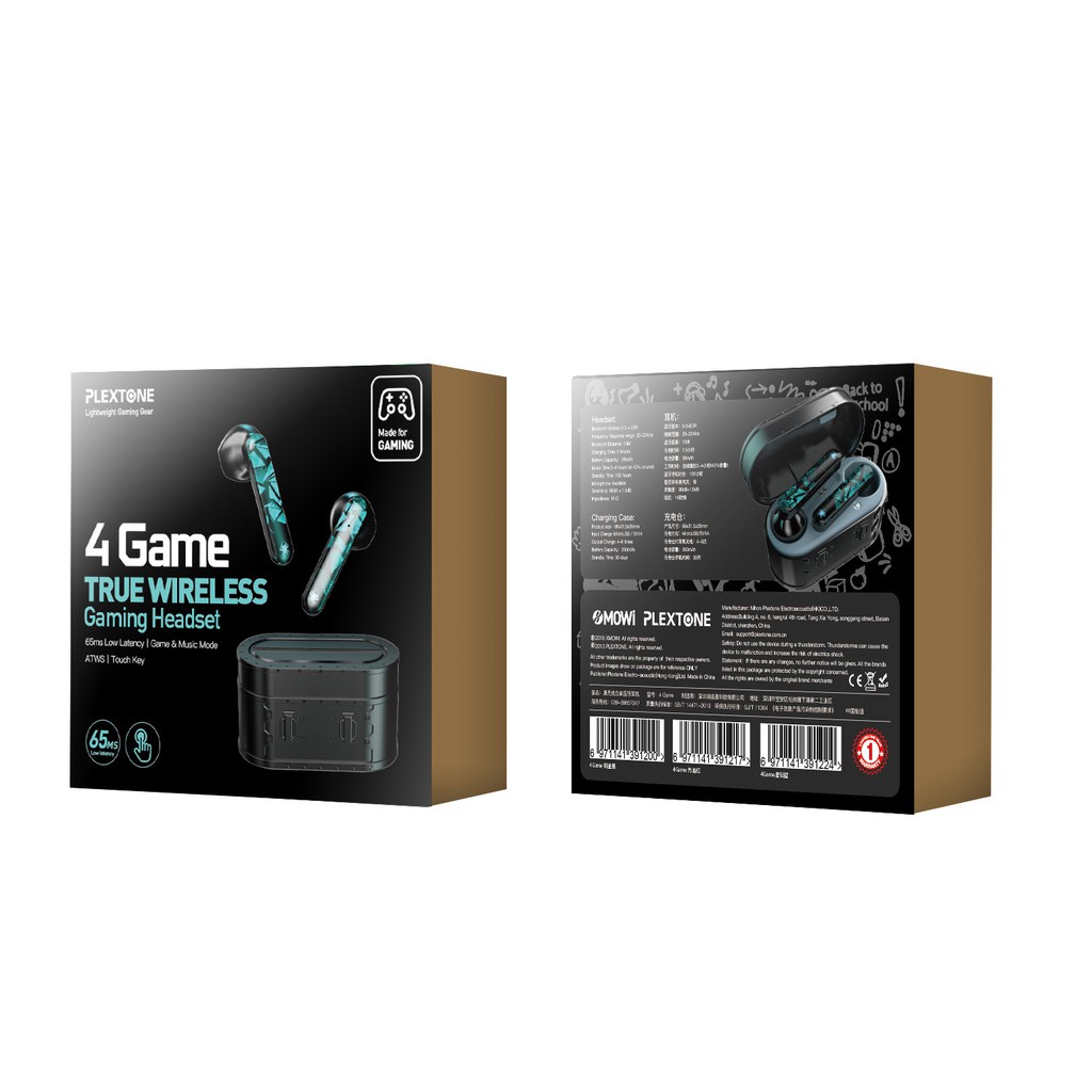 Plextone 4Game หูฟังบลูทูธ TWS หูฟังไร้สาย แยกเสียงได้รอบทิศ สำหรับเล่น ...