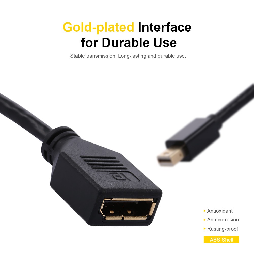 Mini DP to DP อะแดปเตอร์สายเคเบิ้ล 4 K @ 60hz Mini Displayport To ...