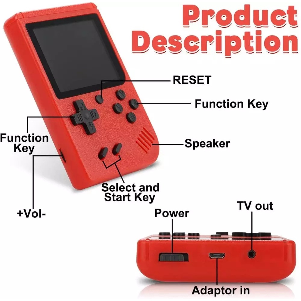 เกมแพด 400 IN 1 ortable Retro Game Console Handheld Game Advance layers ...