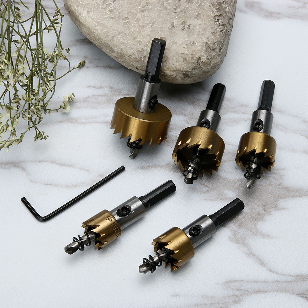 ACTâ ¤5pcs 16-30mm Hole Saw Cutter Drill Bit Set HSS Sheet Metal Reamer ...