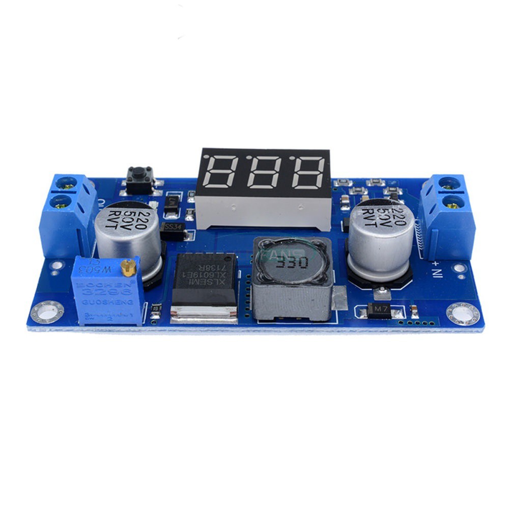 โมดูล บอร์ด DC-DC 4.5-32V to 5V-52V XL6009 Boost Step-up Module Power Supply LED Voltmeter ...