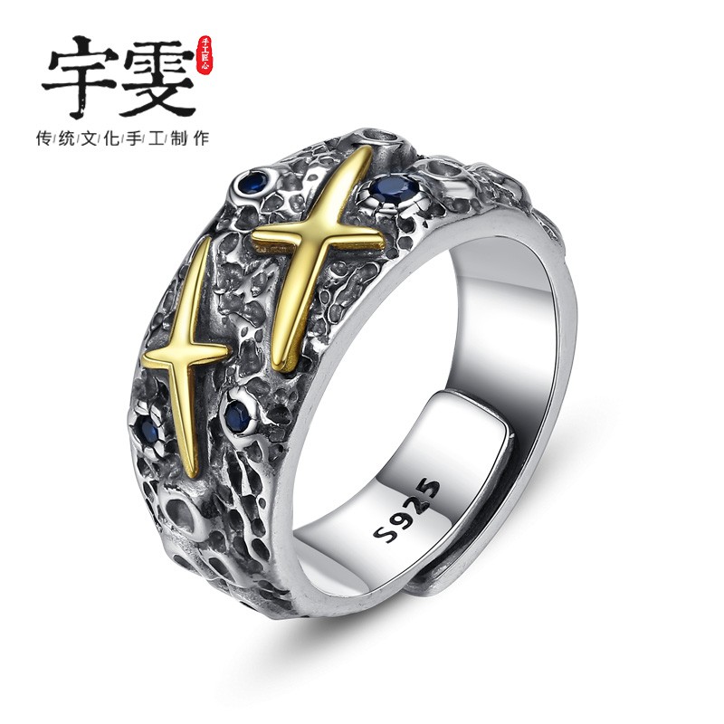 U.S925 แหวนเงินแฟชั่นสไตล์ย้อนยุคสําหรับผู้ชาย - kcjs777.th - ThaiPick