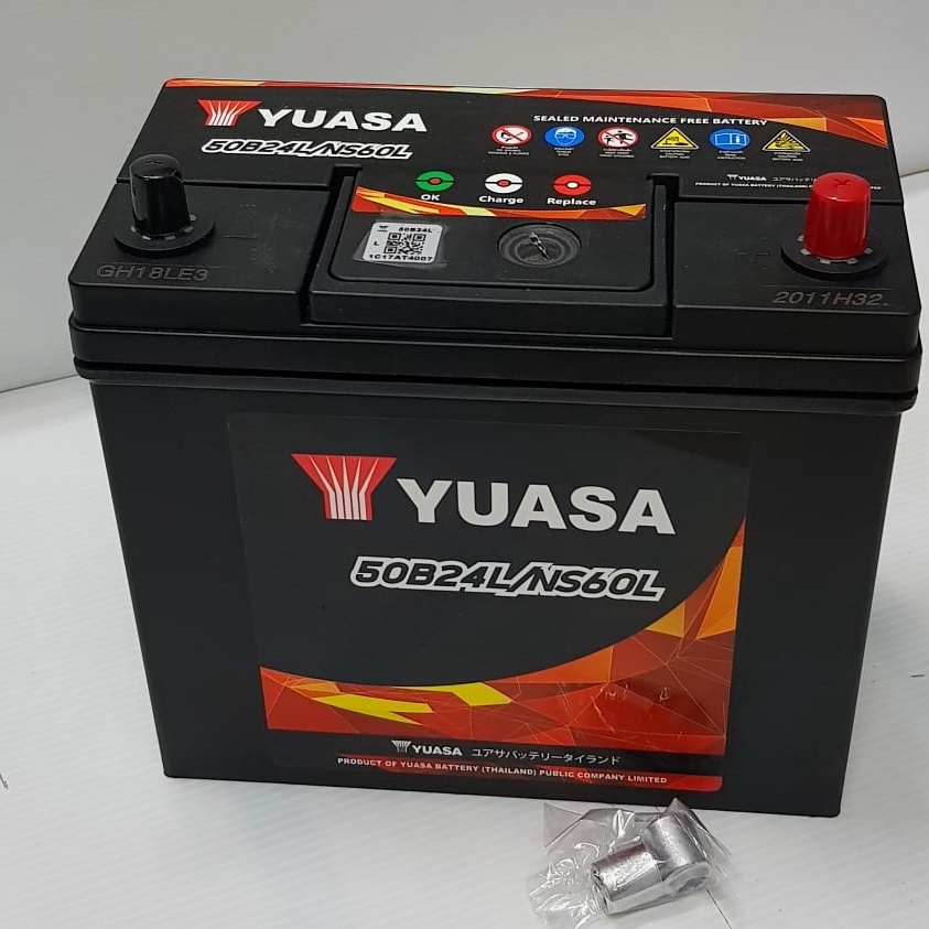 แบตเตอรีรถยนต์ YUASA รุ่น 50B24L-SMF 12V.45Ah สำหรับรถเก๋ง ซีวิค วีออส อัลติส ยาริส มาสด้า2 ...