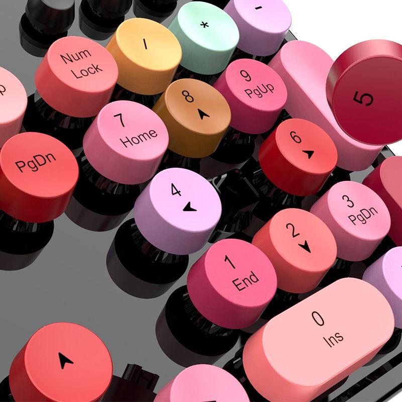 wireless keyboard mouse set girl cute heart macaron pink lipstick polka ...