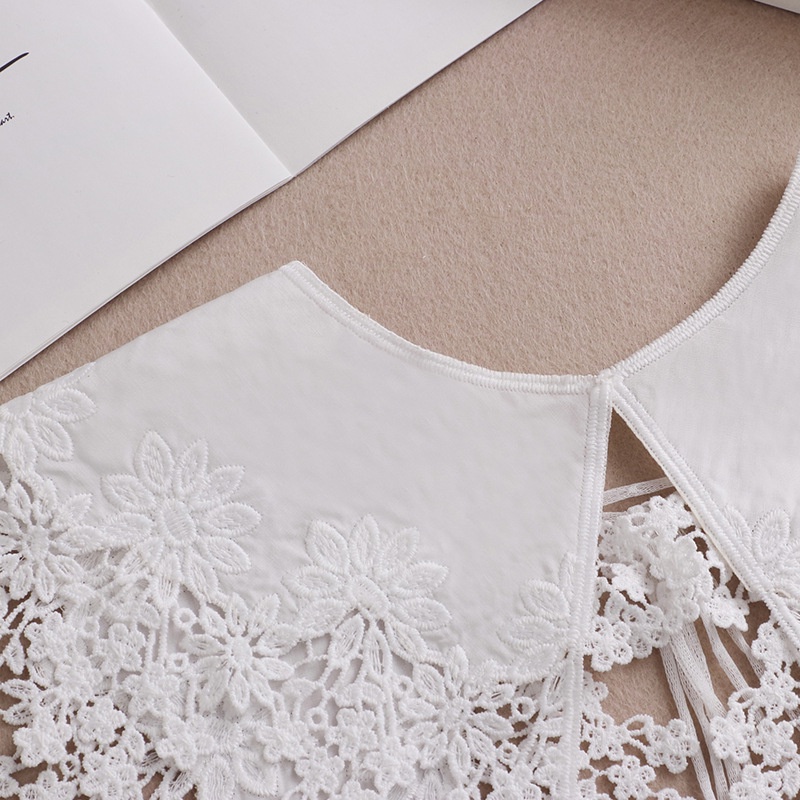 ผูกFashion Cotton Lace Big Lael Doll Fake Collar for Women Removable ...